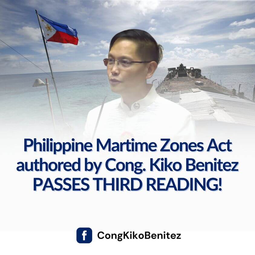 Philippine Maritime Zones Act Authored By Cong Kiko Benitez Passes